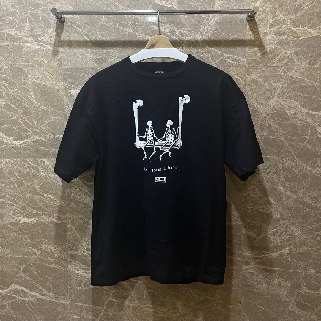 Authentic SBTG x Number(Nine) Bones Band Tee Black, Men's Fashion, Tops ...