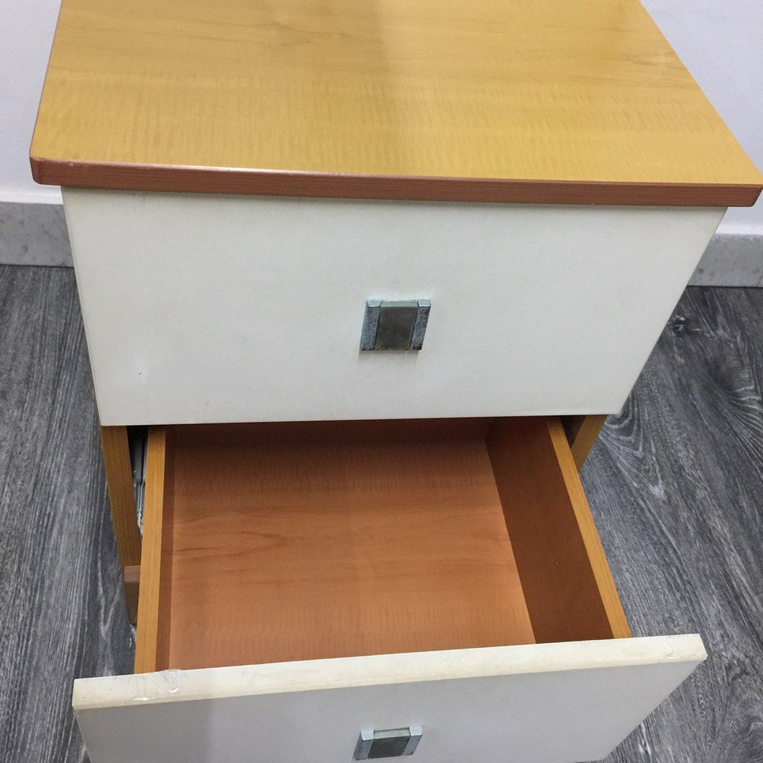 Bedside Table 2 drawers cabinet.peelings,stains&rust as shown but fully ...