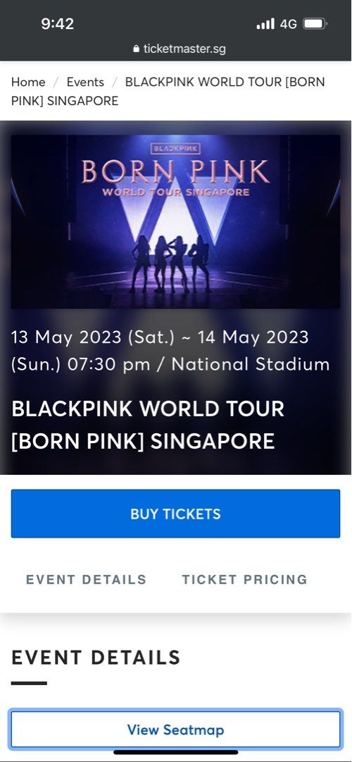 Black Pink World Tour (Born Pink) Singapore 3 standing tickets, Tickets ...
