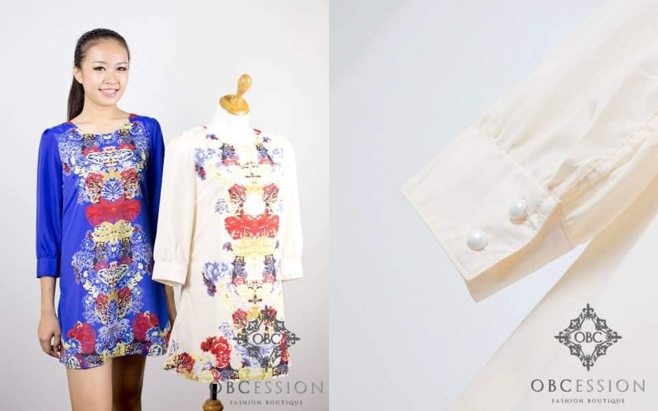 BLUE Batik Dress, Women's Fashion, Dresses & Sets, Dresses on Carousell