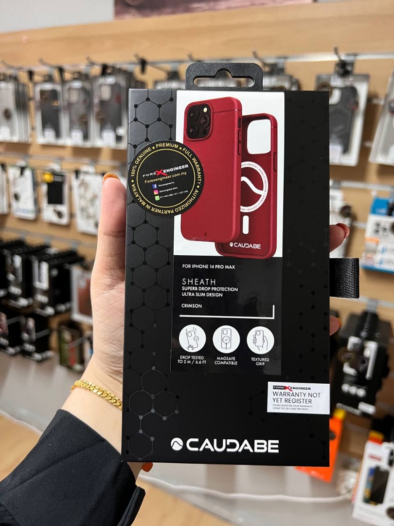 Caudabe Sheath for iPhone 14 Pro Max (MAGSAFE version) - Crimson Red ...