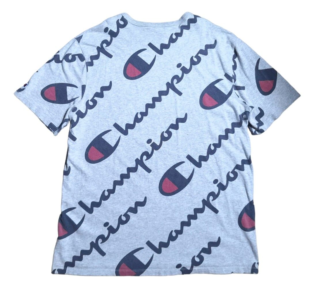 Champion Big script Aop, Men's Fashion, Tops & Sets, Tshirts & Polo ...