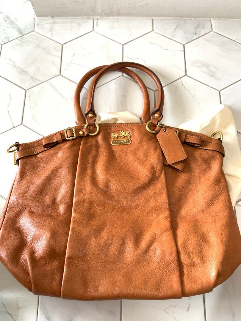 COACH MADISON LEATHER LINDSEY SATCHEL #18641, Luxury, Bags & Wallets on ...