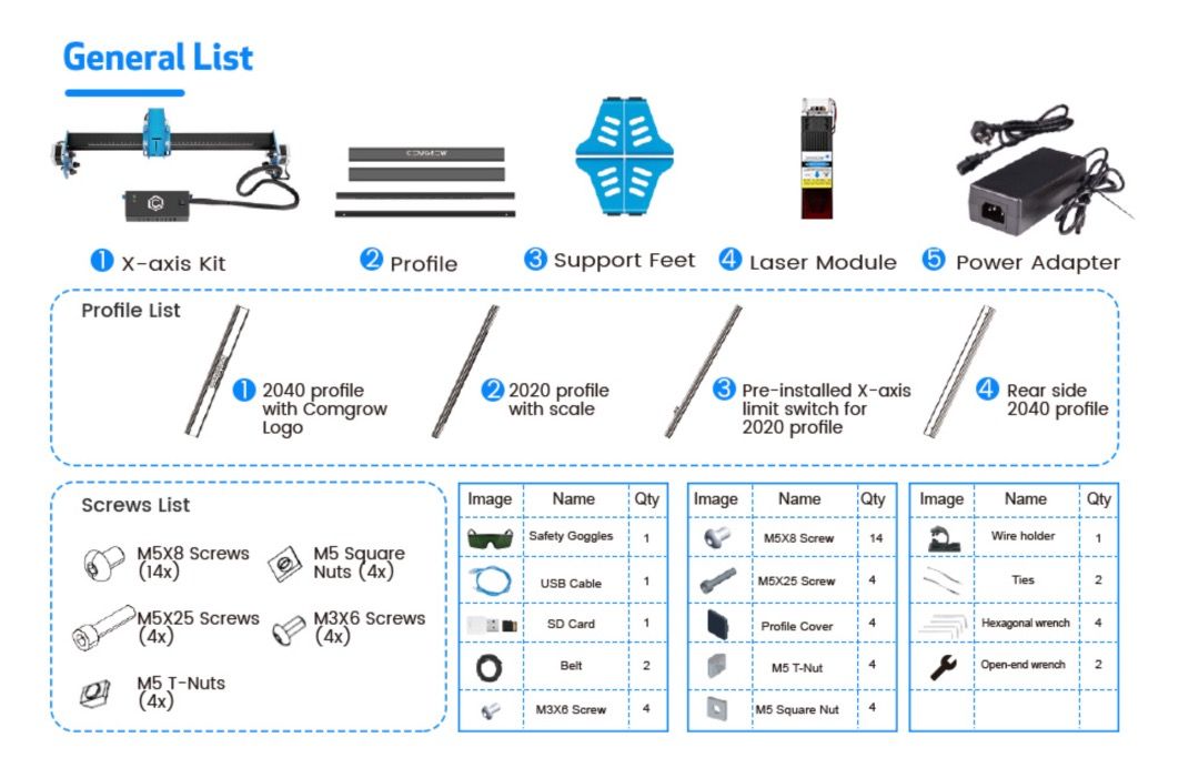 Comgrow Comgo Z1 Desktop 10W Dual Diode Laser Cutting Engraving Machine ...