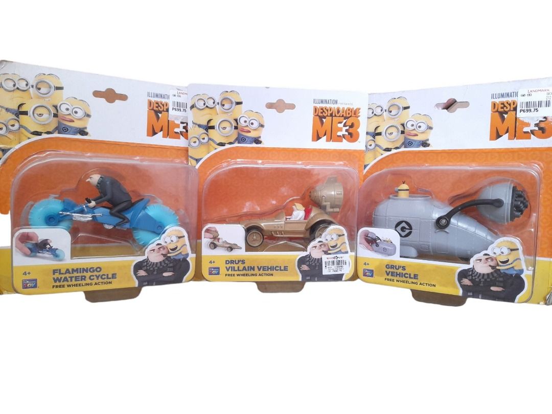 Despicable Me 3 Toys Minion Action figure set Motorcycle car Friction ...
