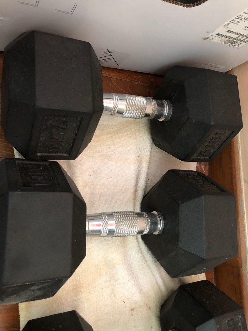 Dumb bells 12kg and 17kg, Sports Equipment, Exercise & Fitness, Weights ...