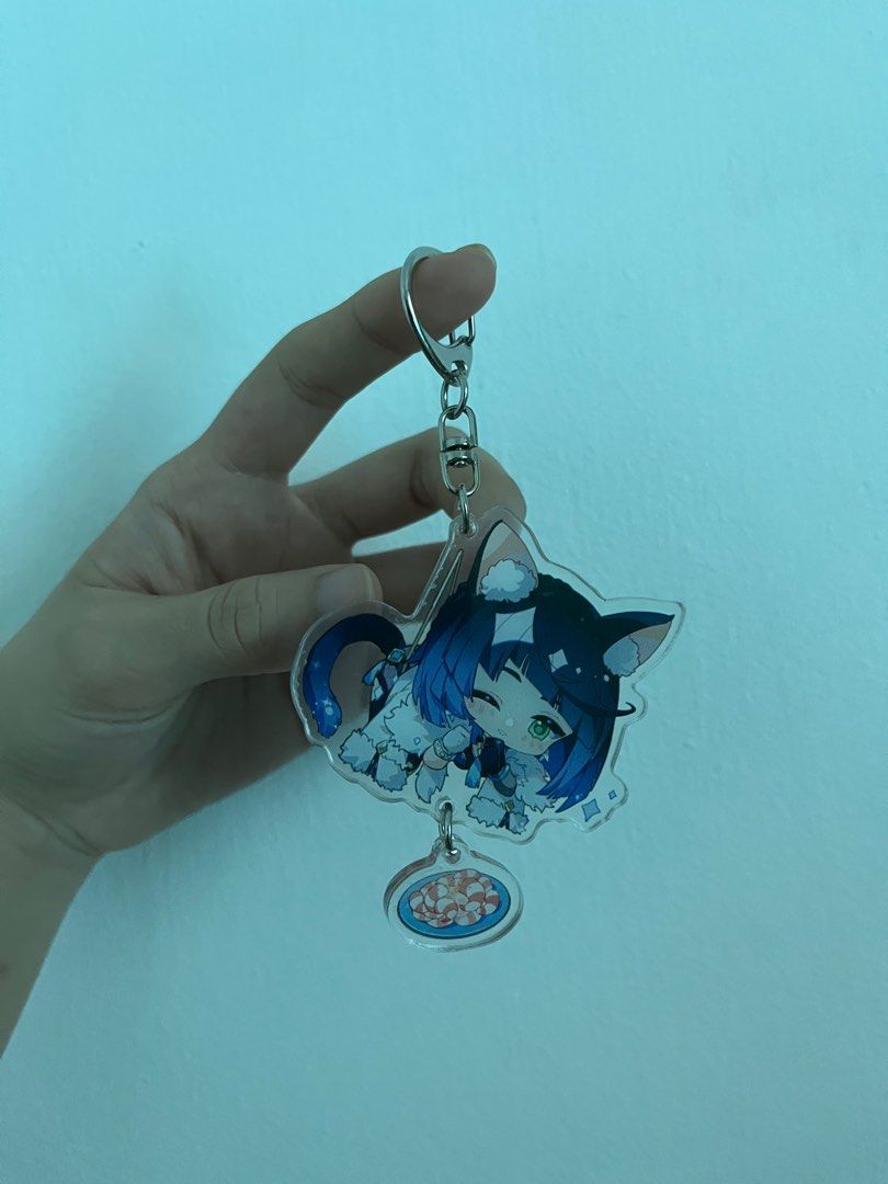 Genshin Impact Kazuha Yae Yelan Dansleif Cat Ears Chibi Keychains ...