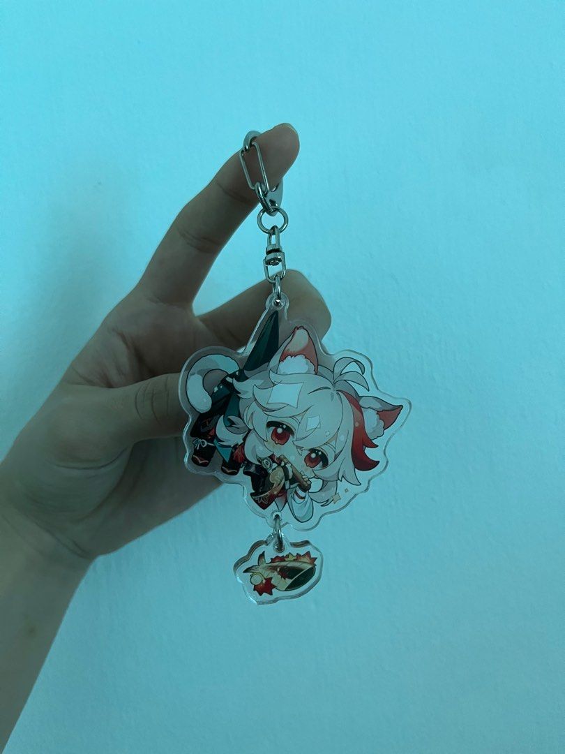 Genshin Impact Kazuha Yae Yelan Dansleif Cat Ears Chibi Keychains ...