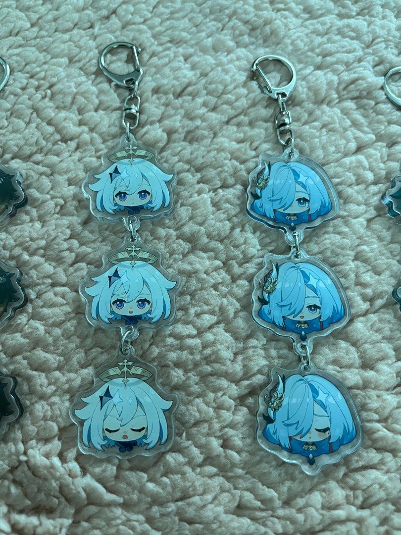 Genshin Impact Paimon Shenhe 3-Layered Chibi Keychain, Hobbies & Toys ...