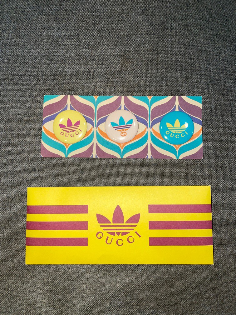 Gucci x Adidas pins [Limited edition], Luxury, Accessories on Carousell