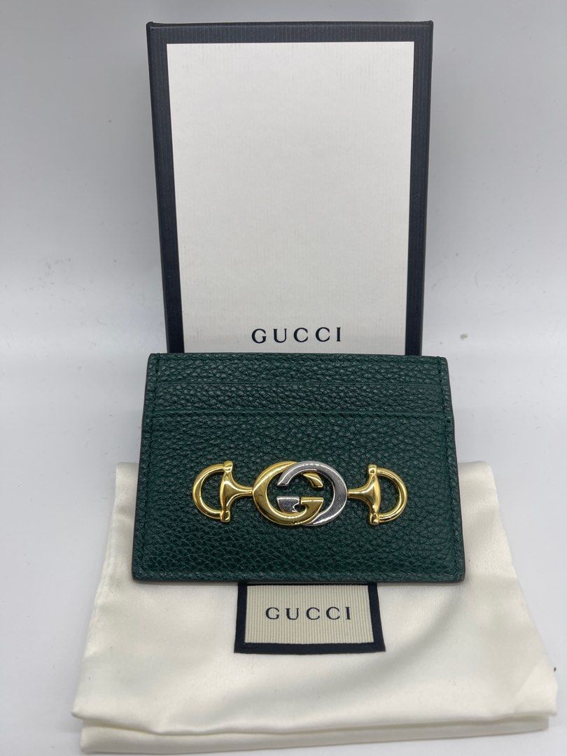 Gucci Zumi Card Case Green, Luxury, Bags & Wallets on Carousell
