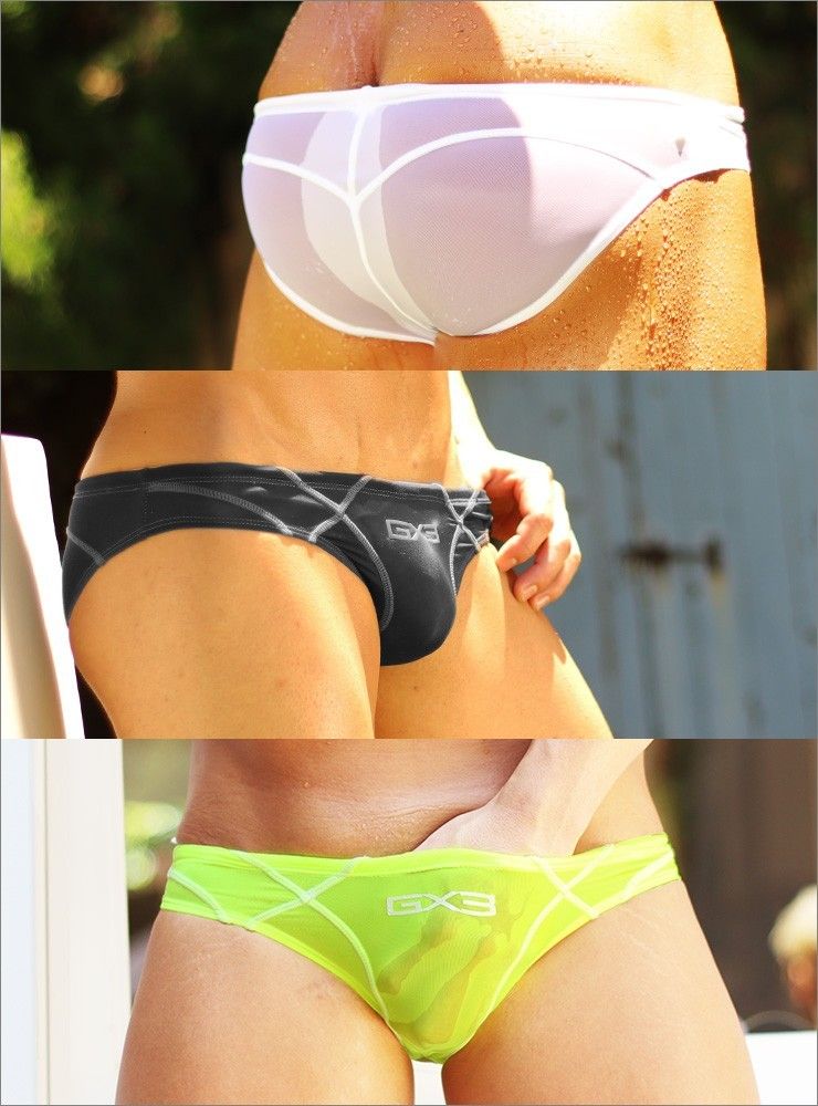 GX3 Sheer White Bikini Swimwear (L-size), Men's Fashion, Bottoms, Swim Trunks & Board Shorts on ...