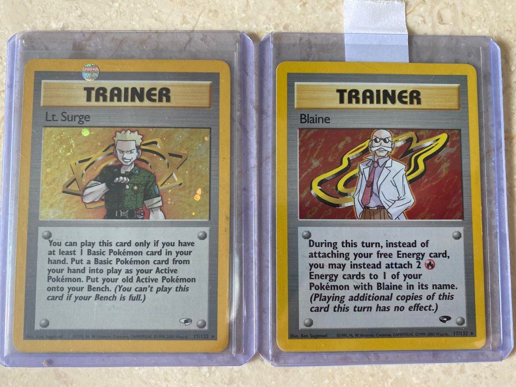 Gym challenge/ heroes trainers Lt. Surge and Blaine, Hobbies & Toys ...