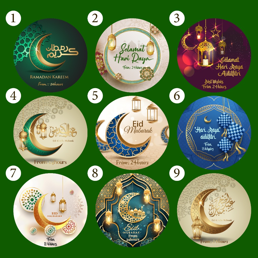 HARI RAYA W TEMPLATE stickers printing event logo business, Hobbies ...