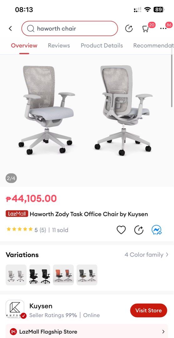 Haworth Zody Task Office Chair by Kuysen, Furniture & Home Living ...