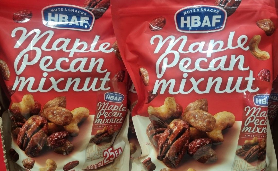 Hbaf Maple Peacan Mixnut 30g x 25, Food & Drinks, Packaged & Instant Food on Carousell