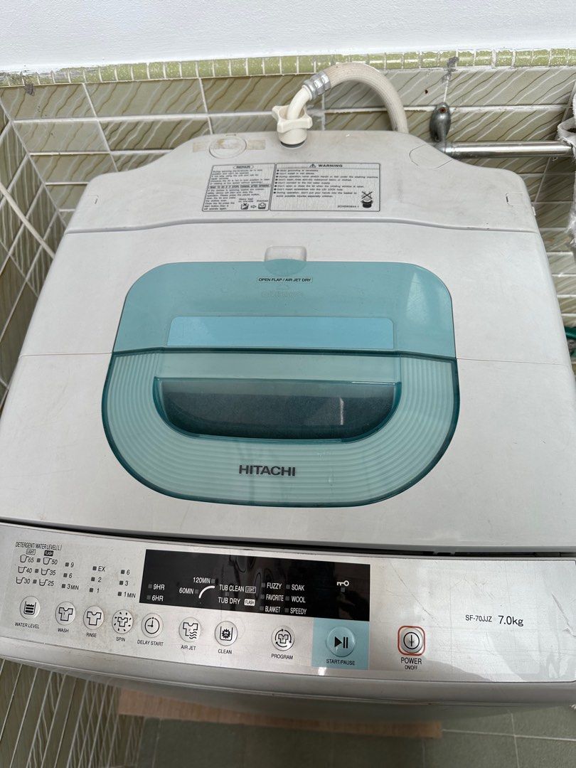 Hitachi 7kg washing machine (top load) Width (50cm) x depth (58cm) x ...