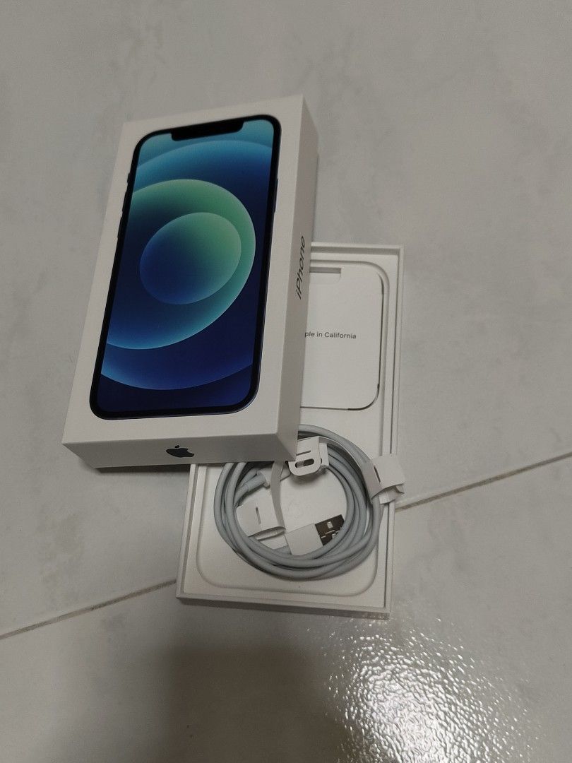 iPhone 12 box c/w original pin & data cable, Mobile Phones & Gadgets ...