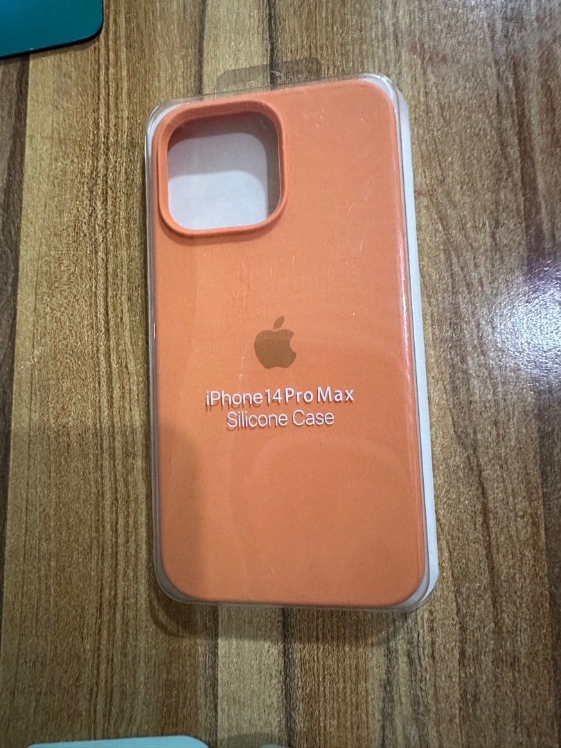 iPhone 14 pro max orange silicone case on Carousell
