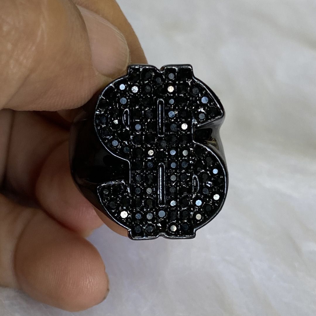 Japan Chino Antrax Black Dollar Crystal Ring on Carousell