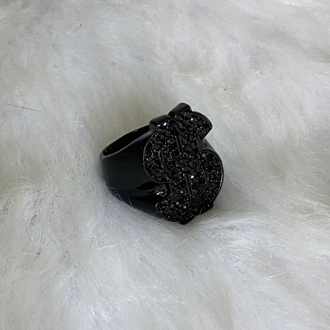 Japan Chino Antrax Black Dollar Crystal Ring on Carousell