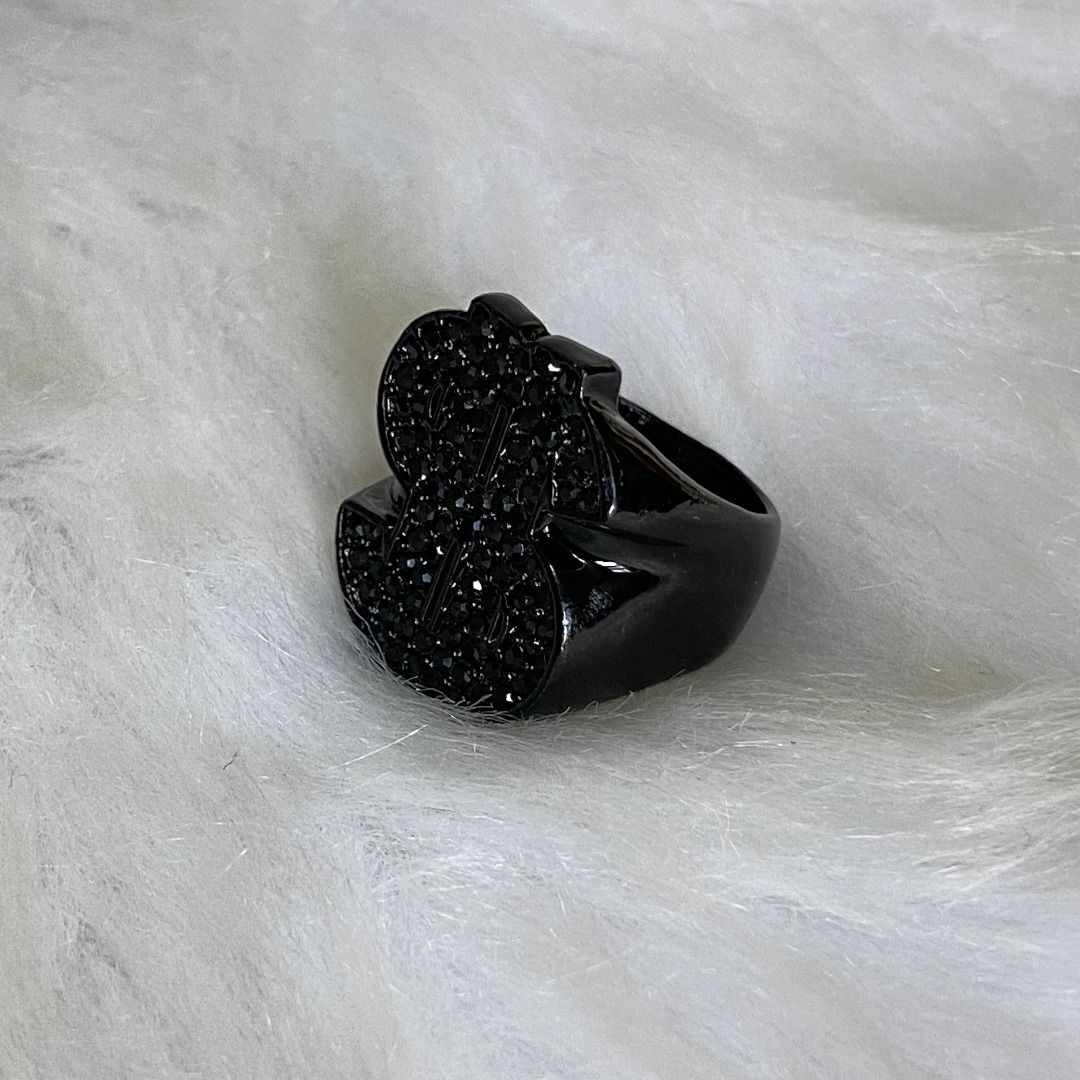 Japan Chino Antrax Black Dollar Crystal Ring on Carousell