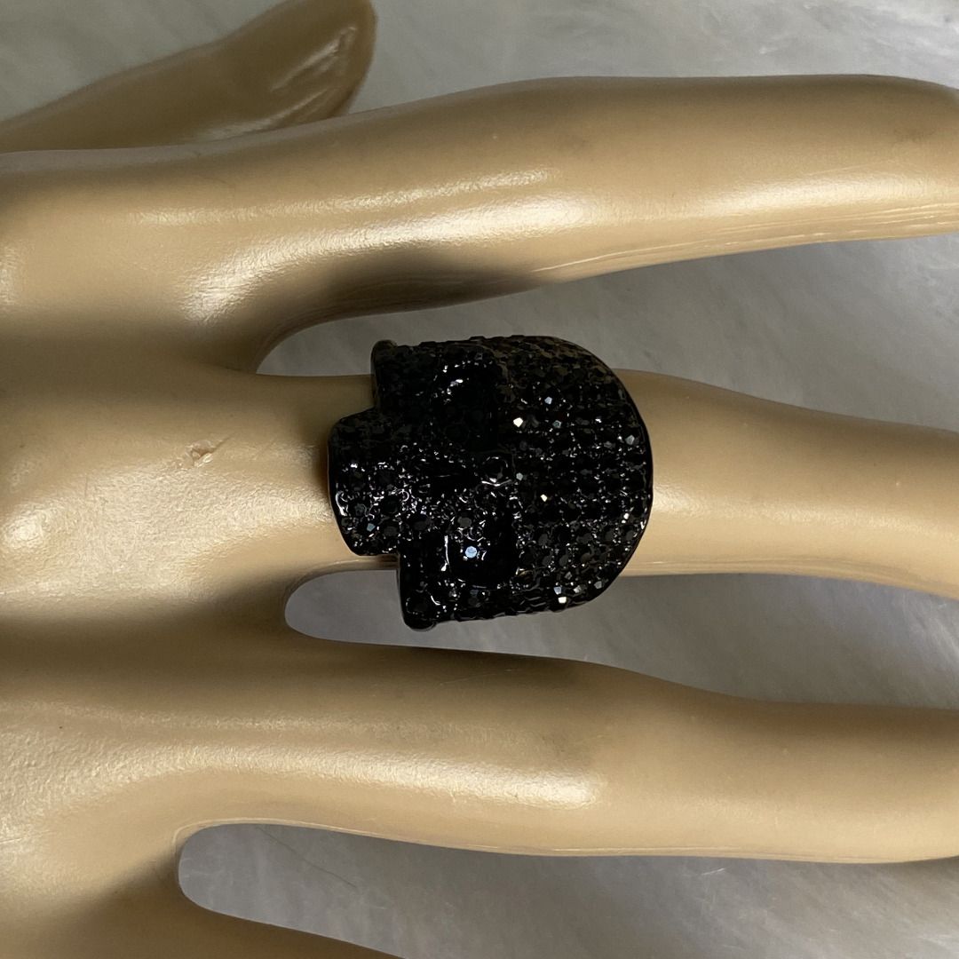 Japan Chino Antrax Black Skull Crystal Ring on Carousell