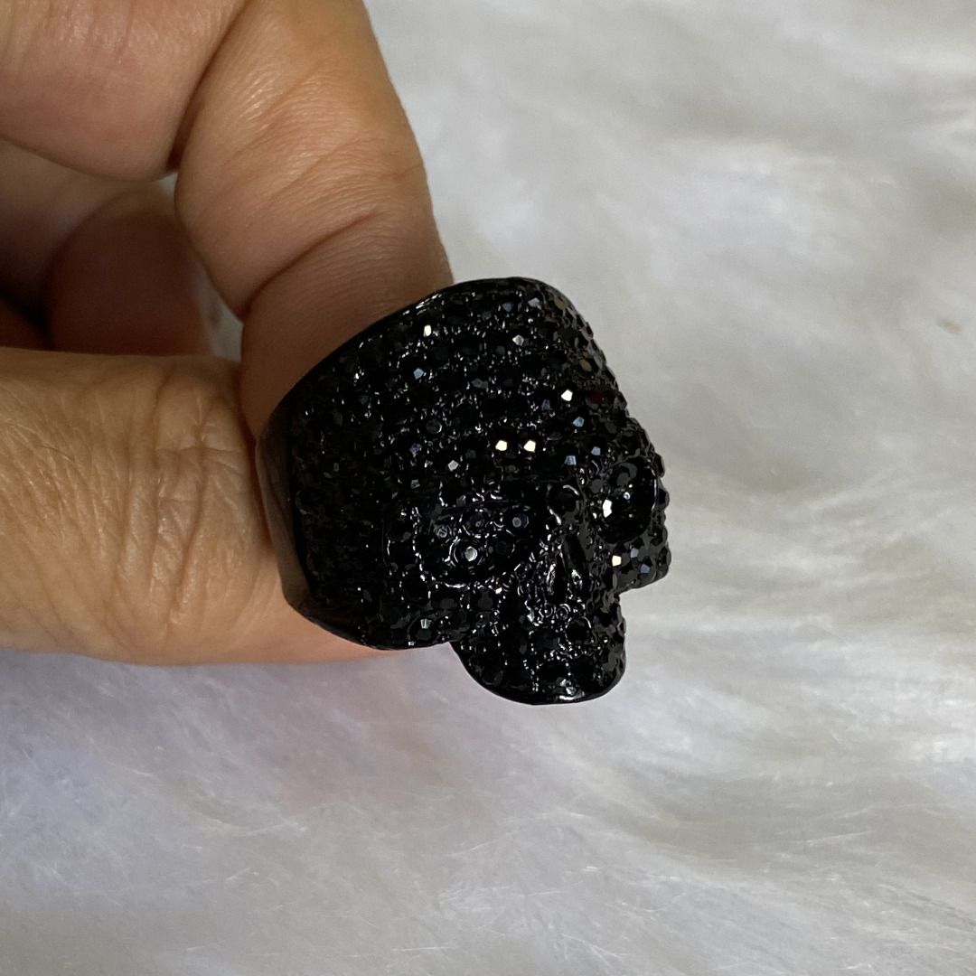 Japan Chino Antrax Black Skull Crystal Ring on Carousell
