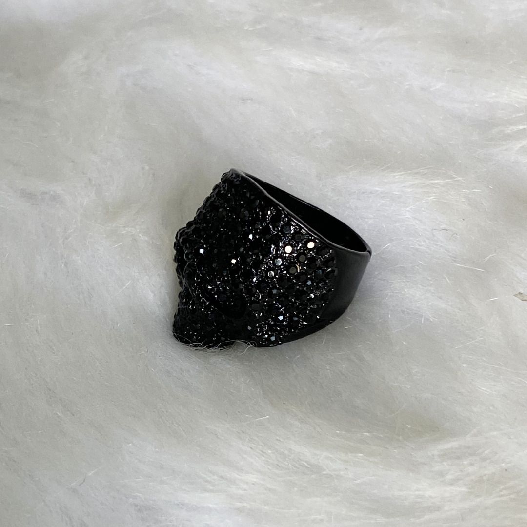 Japan Chino Antrax Black Skull Crystal Ring on Carousell