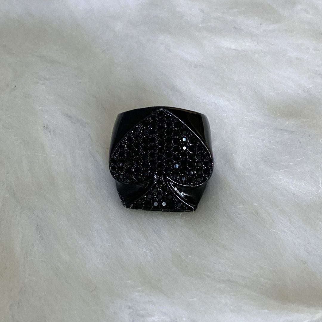 Japan Chino Antrax Black Spade Crystal Ring on Carousell