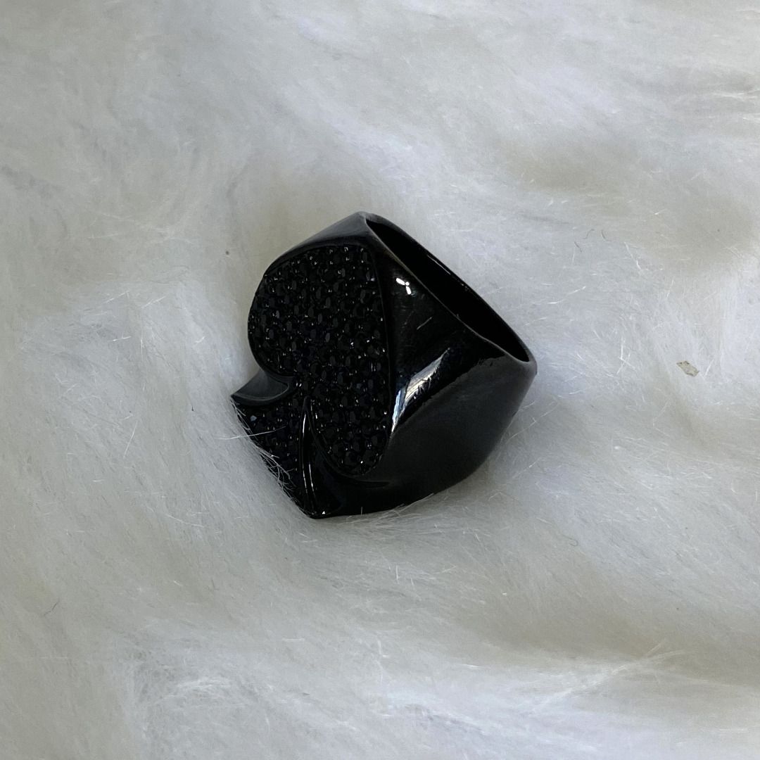 Japan Chino Antrax Black Spade Crystal Ring on Carousell