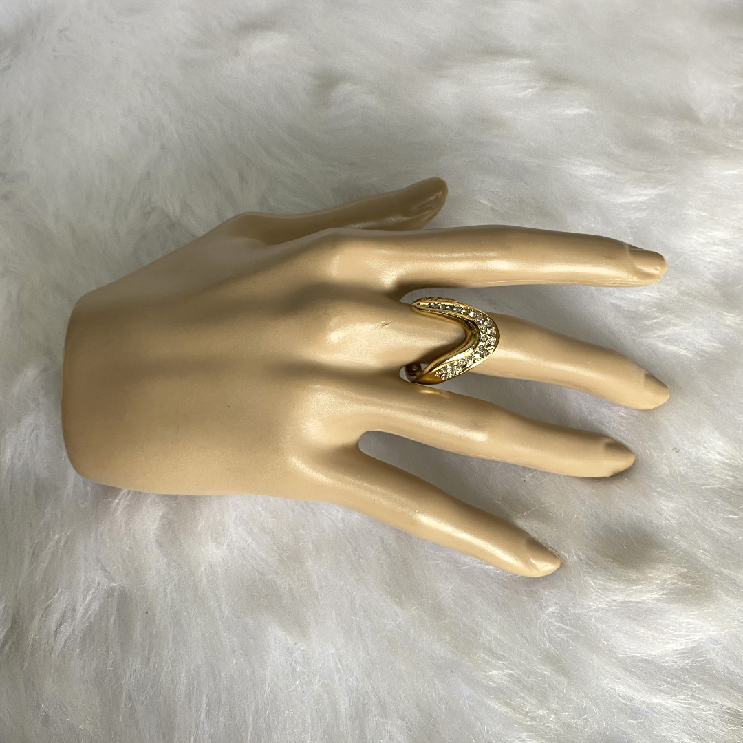 Japan K18GP Marked Gold Crystal Ring on Carousell