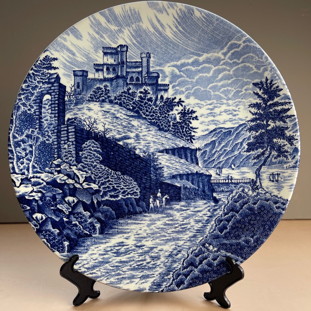 Old English Vintage Ceramic Plate - 14.5" Countryside Design, Furniture ...