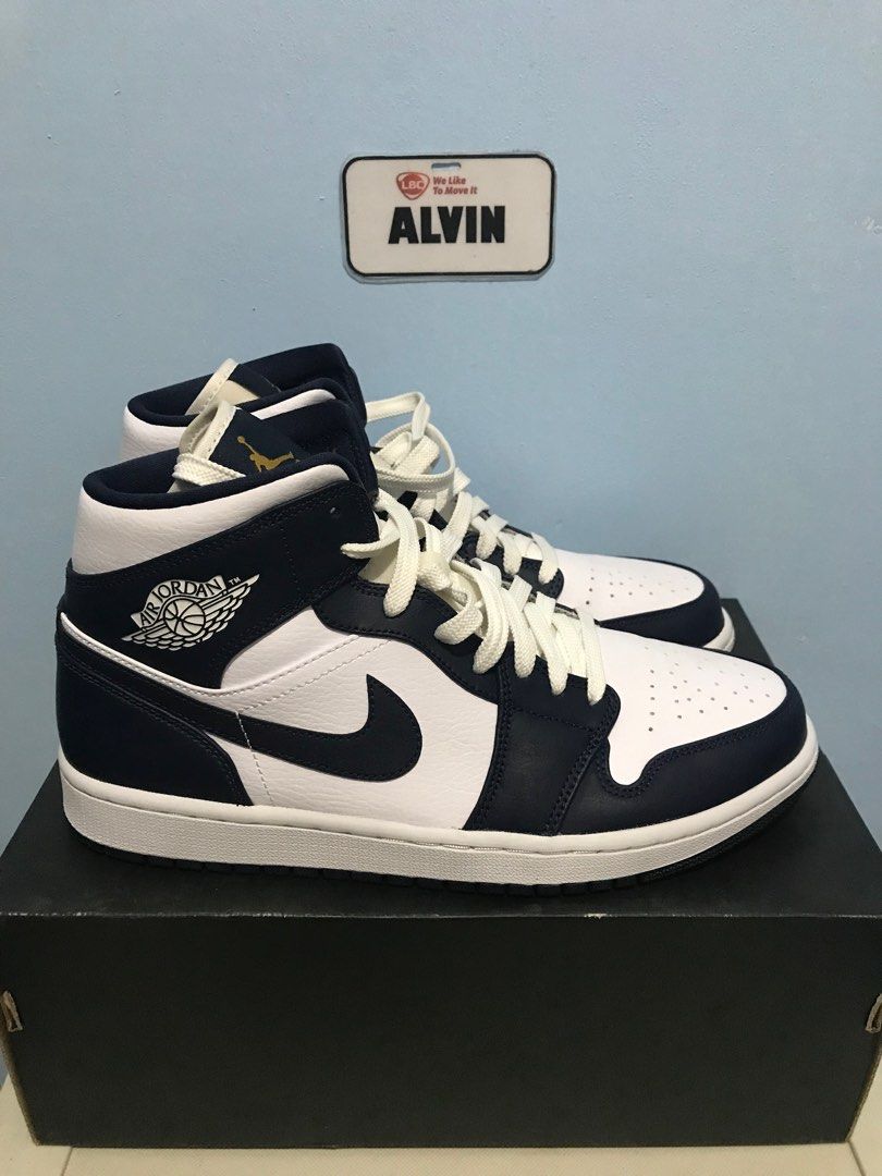 Jordan 1 Mid Obsidian, Men's Fashion, Footwear, Sneakers on Carousell