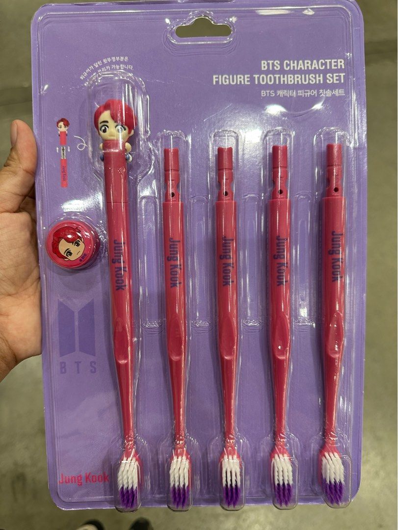 Jung Kook - BTS Character Figure Toothbrush Set , Health & Nutrition ...