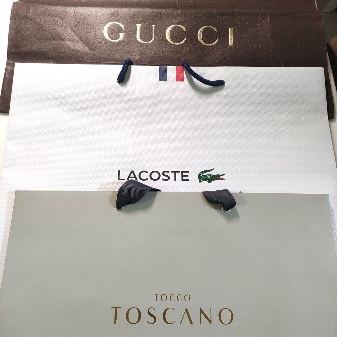 Lacoste, Gucci paper bag, Luxury, Accessories on Carousell