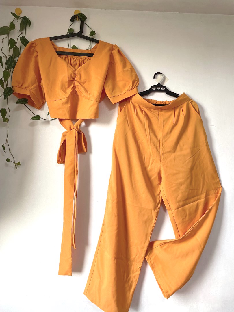 LAST 2 COORDS PANTS IN PUFF SLEEVE, Women's Fashion, Dresses & Sets ...