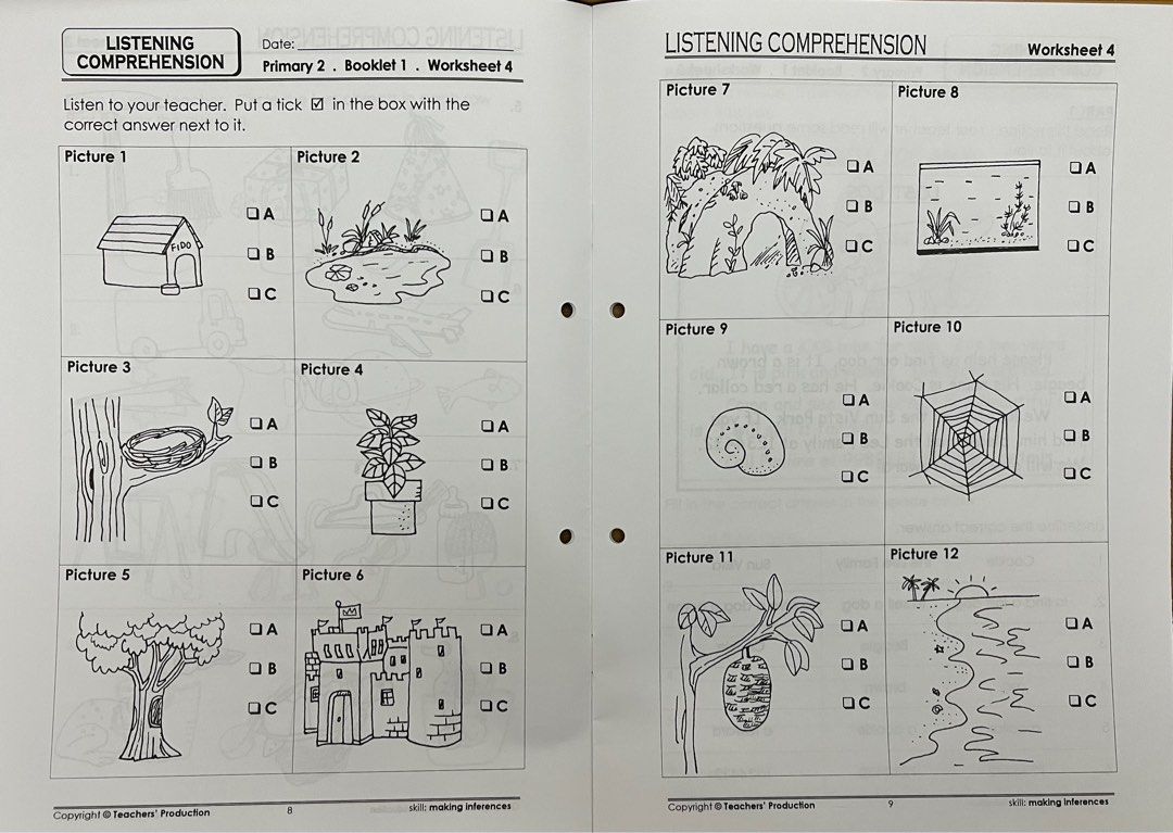 Listening Comprehension Assessment Book Primary 2 Semester 1 & 2 ...