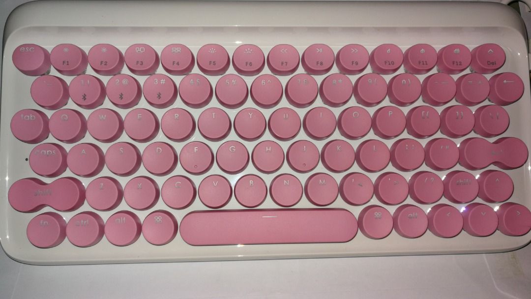 Lofree DOT Wireless keyboard Pink keycaps white body, Computers & Tech ...