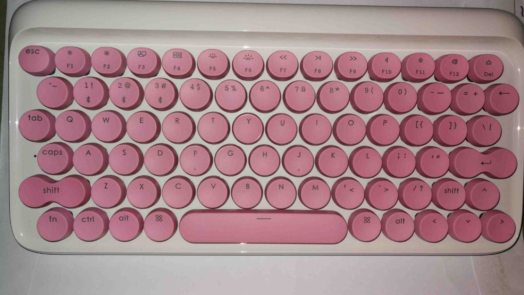 Lofree DOT Wireless keyboard Pink keycaps white body, Computers & Tech ...