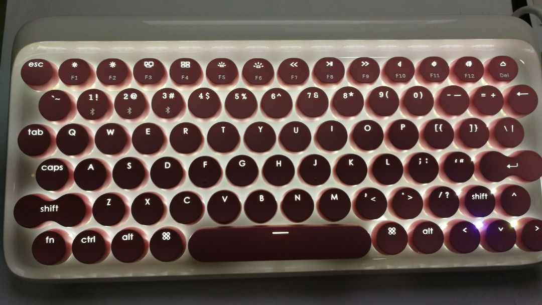 Lofree DOT Wireless keyboard Pink keycaps white body, Computers & Tech ...