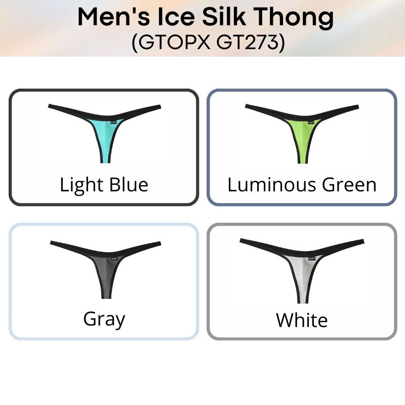 Men's Thong: Ice Silk Thong Underwear (GTOPX GT273), Men's Fashion ...