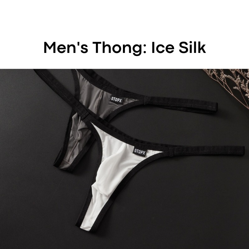 Men's Thong: Ice Silk Thong Underwear (GTOPX GT273), Men's Fashion ...