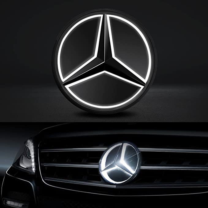 Mercedes Benz logo light 5D MERC Front Grille Star Emblem LED Logo 4D ...