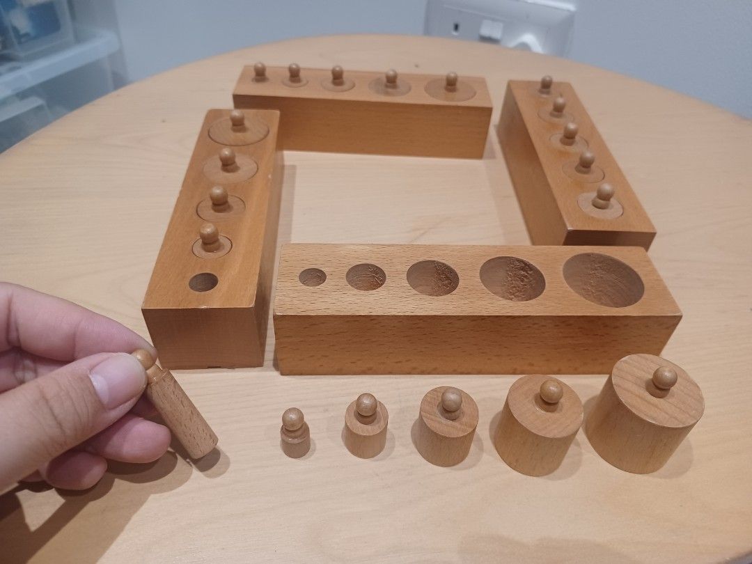 Montessori Knobbed Cylinders, Hobbies & Toys, Toys & Games on Carousell