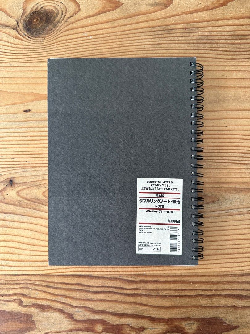Muji A5 Notebook, 3 PCS, Hobbies & Toys, Stationary & Craft, Stationery ...