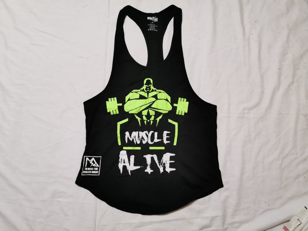 Muscle Alive Power Lifting Singlet Shirt M (AZ3900), Men's Fashion ...