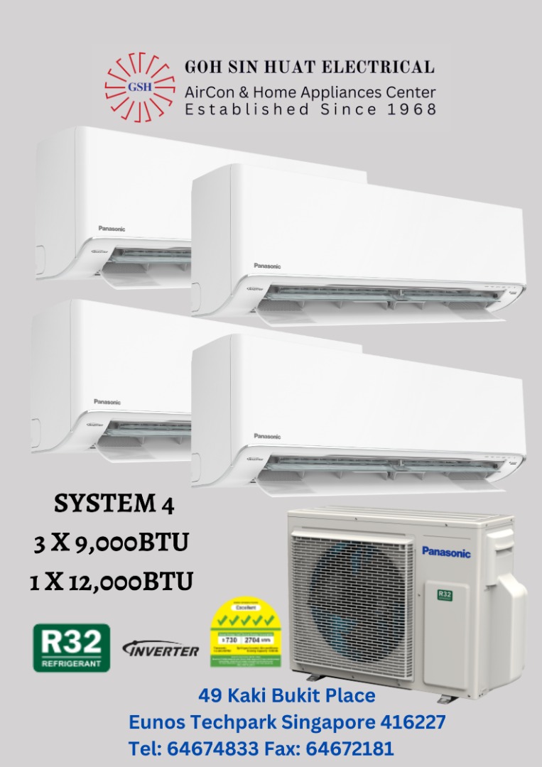 *New Installation* Panasonic System 4 Aircon (R32 GAS) (5 Ticks) 1 x ...