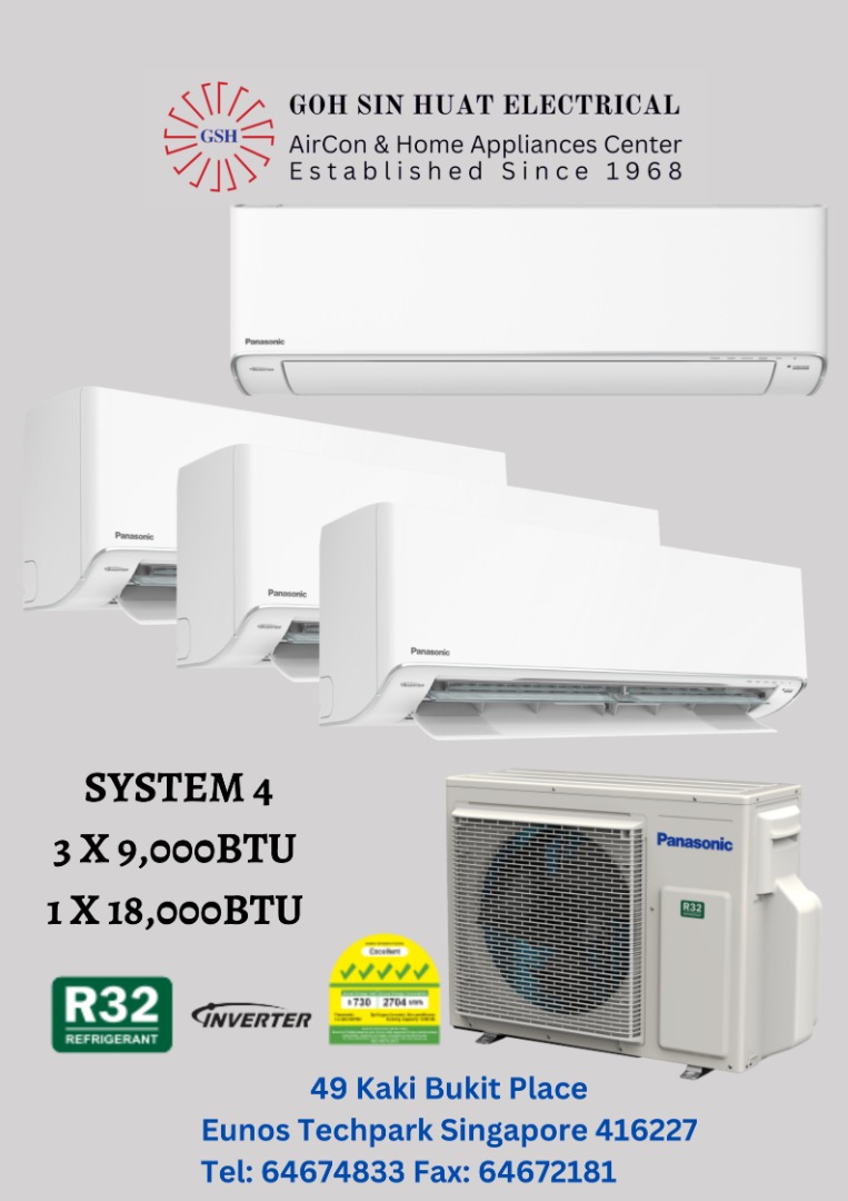 *New Installation* Panasonic System 4 Aircon (R32 GAS) (5 Ticks) 1 x ...
