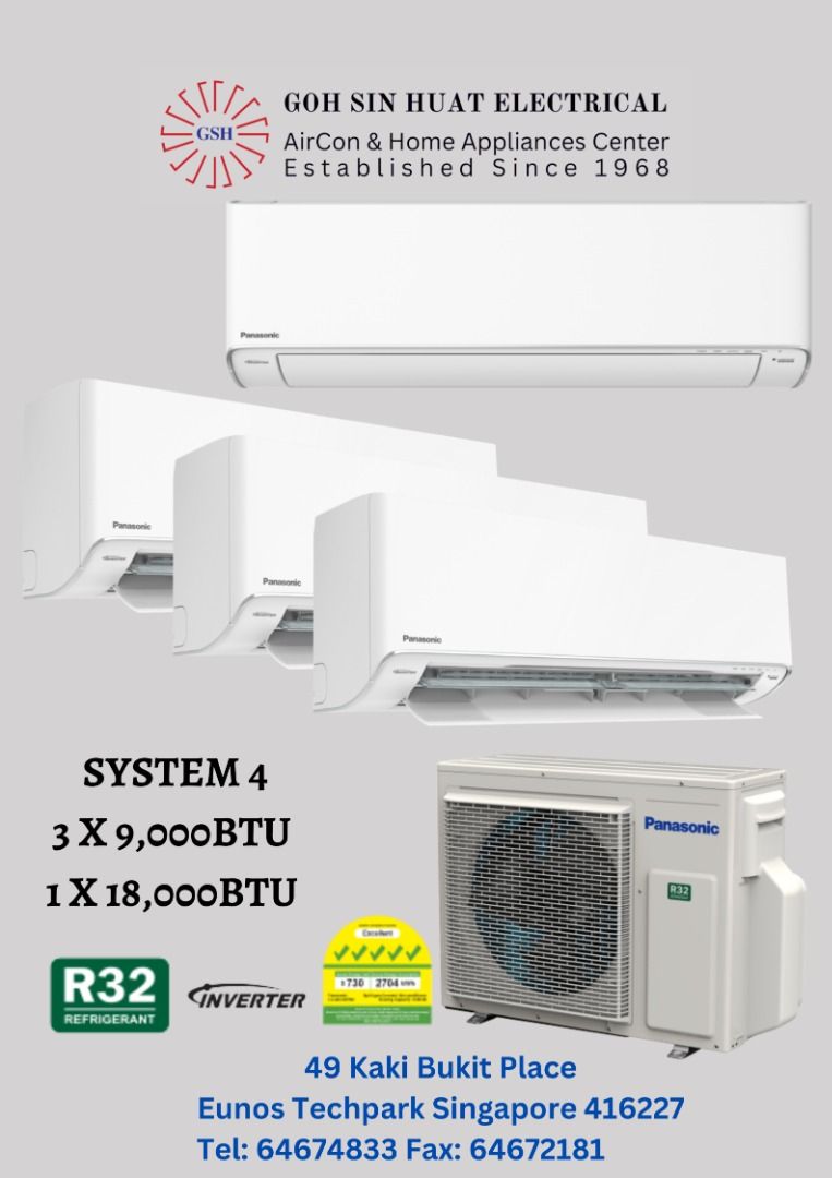 *New Installation* Panasonic System 4 Aircon (R32 GAS) (5 Ticks) 1 x ...
